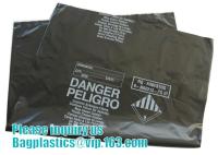 China high quality asbestos waste plastic uv black bag from china, heavy duty LDPE yellow asbestos bags, PE asbestos yard wast for sale