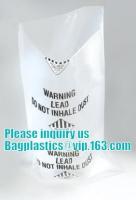 China custom printed jumbo plastic garbage packaging plastic asbestos waste bag, poly asbestos warning printed burial bags for sale