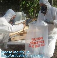 China LDPE Asbestos Bags Transparent / Clear - Plain or Printed, Printed Asbestos Bag, Asbestos waste Bag, Asbestos Colour Fil for sale