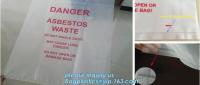 China LDPE material customized Logo compostable Industrial heavy duty clear plastic asbestos packaging garbage bags, bagplasti for sale