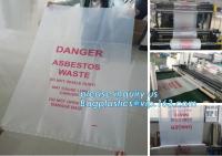 China LDPE material customized Logo compostable Industrial heavy duty clear plastic asbestos packaging garbage bags, bagplasti for sale