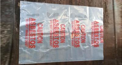 China PE packing bag for Asbestos fibers, large size thicker LDPE asbestos remove bags, Large Asbestos Waste Removal Bags, pac for sale