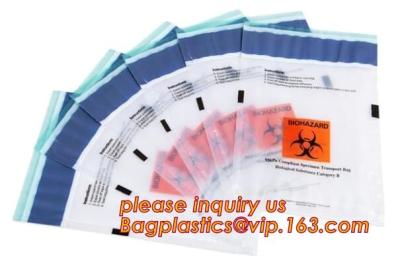 China LDPE lab specimen zipper bag customized Printing medicine bags, Lab Bags- Biohazard zipper Locking Plastic Specimen Tran for sale