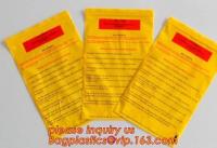 China Biodegradable PLA Plastic Bag Corn Starch Biohazard Specimen k Bag, LDPE Three Walls Specimen Bag with Pocket, pac for sale