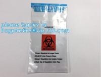China Ecofriendly Lab Use Plastic 3 Walls Biohazard Pathology Specimen Bag, Plastic Printed LDPE biohazard clear specimen bag for sale