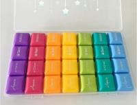China Customized logo Hot sales colorful plastic pill box,7 day pill box,192g vitamin box 9.5*6*3.5cm, Round Pill Box with Mir for sale