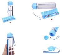 China plastic mug with 7 days storage plastic pill box, plastic bottle creative style of products bottle with pill organizer P for sale