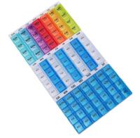 China 28 compartment one weekly plastic pill container, Fancy 7 day clear plastic detachable drugs box 4 doses daily, PILL for sale