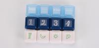 China 7 day a week cool detachable drugs box with 4 case each day, Safely pop-up 7case pill organizer, Mini cute compact pocke for sale