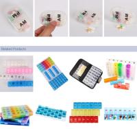 China Weekly unique design spring push button medicine box, Monthly plastic medicine storage box for 31 day, case, box, contai for sale