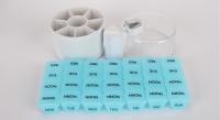 China 28 compartment column shape plastic pill storage box with pill crush box, Conventional eco-friendly 4 grids plastic trav for sale