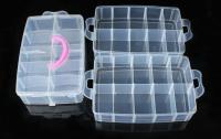 China Adjustable 15 Compartment Plastic Clear Storage Box For Jewelry Earring Tool Container, odorlessness plastic storage box for sale