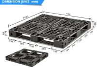 China Light weight one time plastic pallets for transport and storage, Heavy duty cross bottom plastic pallet with 6 runners for sale