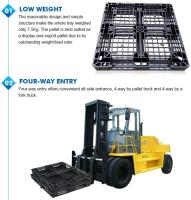 China Light weight one time plastic pallets for transport and storage, Heavy duty cross bottom plastic pallet with 6 runners for sale