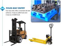 China Light weight one time plastic pallets for transport and storage, Heavy duty cross bottom plastic pallet with 6 runners for sale
