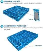 China Light weight one time plastic pallets for transport and storage, Heavy duty cross bottom plastic pallet with 6 runners for sale