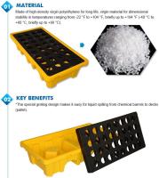 China Detachable plastic 4 drum oil spill pallet, 1300*660*150 mm 2 drum spill containment pallet, Nestable 2 drum spill conta for sale