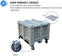 China Standard sizes HDPE large collapsible plastic pallet box, Heavy duty industry storage use collapsible plastic mega bin for sale