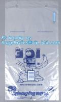 China ECO FRIENDLY ICE PACK BAGS, ECO GREEN PACKAGING, BIO ICE BAG, disposable drawstring top crystal clear ice plastic bag, for sale