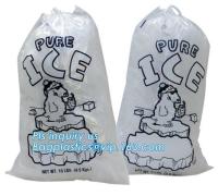 China COMPOSTABLE customized ice bag with drawstring, Food Industrial Use Plastic Wicket Ice Bag, ice bag on roll, Ice Bags wi for sale
