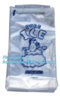 China COMPOSTABLE customized ice bag with drawstring, Food Industrial Use Plastic Wicket Ice Bag, ice bag on roll, Ice Bags wi for sale