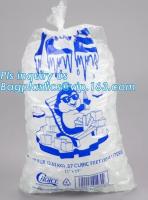 China COMPOSTABLE customized ice bag with drawstring, Food Industrial Use Plastic Wicket Ice Bag, ice bag on roll, Ice Bags wi for sale