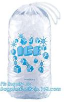 China Ldpe disposable Plastic drawstring 10 Lb ice bags, Reusable FDA Safe Food Grade Plastic Drawstring Ice Bag, Heavy Duty C for sale