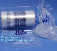 China nylon Drawstring closure Plastic Ice Bags, biodegradable ice cube plastic bag, Gravure Printing Custom Wicketed Bags Ice for sale