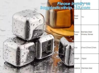China stainless steel whisky stones free sample reusable metal ice cubes, Stainless Steel Whiskey Chilling Rocks Ice Cube Whis for sale