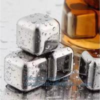 China stainless steel whisky stones free sample reusable metal ice cubes, Stainless Steel Whiskey Chilling Rocks Ice Cube Whis for sale