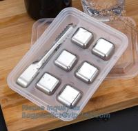 China stainless steel whisky stones free sample reusable metal ice cubes, Stainless Steel Whiskey Chilling Rocks Ice Cube Whis for sale