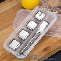 China stainless steel whisky stones free sample reusable metal ice cubes, Stainless Steel Whiskey Chilling Rocks Ice Cube Whis for sale