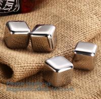 China stainless steel whisky stones free sample reusable metal ice cubes, Stainless Steel Whiskey Chilling Rocks Ice Cube Whis for sale