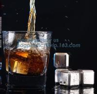 China Square Shape Ice wine stone ice cubes for wisky bar accessories, Gift box Customized Stainless Steel Whiskey Stones ICE for sale