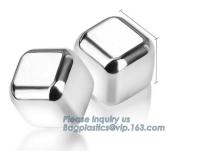 China Square Shape Ice wine stone ice cubes for wisky bar accessories, Gift box Customized Stainless Steel Whiskey Stones ICE for sale