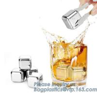 China Square Shape Ice wine stone ice cubes for wisky bar accessories, Gift box Customized Stainless Steel Whiskey Stones ICE for sale