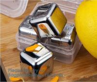 China Square Shape Ice wine stone ice cubes for wisky bar accessories, Gift box Customized Stainless Steel Whiskey Stones ICE for sale
