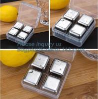 China stainless steel whisky stones free sample reusable metal ice cubes, Stainless Steel Whiskey Chilling Rocks Ice Cube Whis for sale