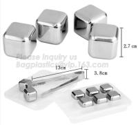 China Square Shape Ice wine stone ice cubes for wisky bar accessories, Gift box Customized Stainless Steel Whiskey Stones ICE for sale