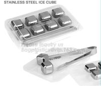 China Square Shape Ice wine stone ice cubes for wisky bar accessories, Gift box Customized Stainless Steel Whiskey Stones ICE for sale