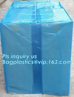 China anti aging UV resistant dust proof waterproof reusable pallet cover, sealable square bottom pallet shrink wrap plastic c for sale