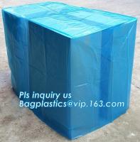 China sealable square bottom pallet shrink wrap plastic cover for bags, jumbo black lightproof and waterproof plastic pallet c for sale