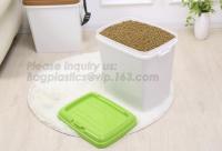 China BPA free pet food storage container with wheels, Promotion Plastic Pet Food Storage Container With Bowl container, treat for sale