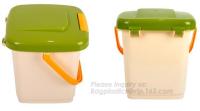 China gift pet food container with flap lid, Square Pet Food Large Container / Animal Metal Food Seed Storage Bin, bagplastics for sale