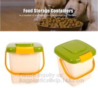 China gift pet food container with flap lid, Square Pet Food Large Container / Animal Metal Food Seed Storage Bin, bagplastics for sale