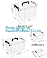 China 10L Clear Household Reusable Stack Plastic Storage Boxes, Transparent Household Handled PP Storage Box Plastic Boxes pac for sale