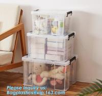 China 10L Clear Household Reusable Stack Plastic Storage Boxes, Transparent Household Handled PP Storage Box Plastic Boxes pac for sale