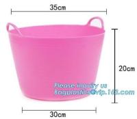 China Plastic Laundry basket, organizer basket with customized size, laundry storage bag laundry basket with two pockets from for sale