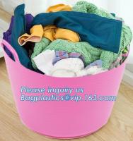 China Plastic Laundry basket, organizer basket with customized size, laundry storage bag laundry basket with two pockets from for sale