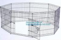 China Aluminum simple easily assembled Big single-door large steel dog animal cage, Puppy Cage 8 Panel Metal Fence Run Garden for sale